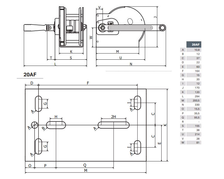 Treuil de halage auto freiné GOLIATH AFD - Capacité 0,19 t à 1,18 t ...