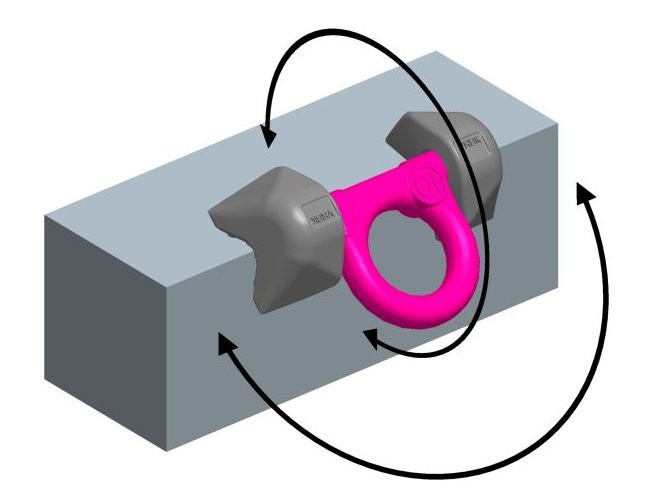 Anneau de levage articulé à paliers à souder RUD VRBK-FIX pour arête de 90° - Capacité 4 t à 50 ...