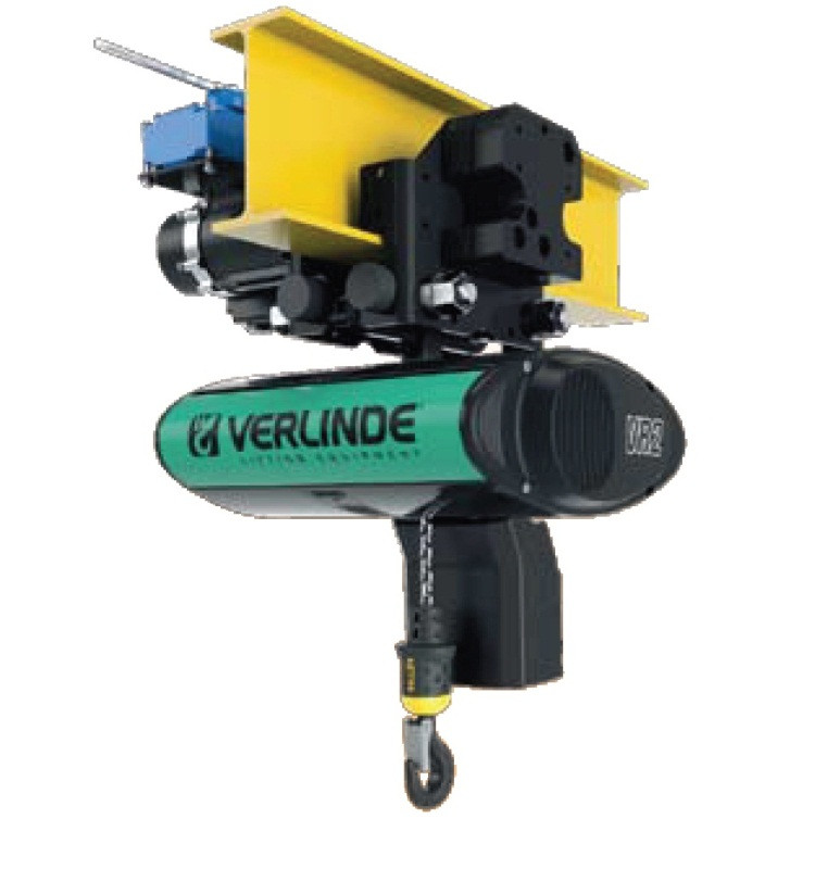 Palan électrique à chaîne VERLINDE EUROCHAIN VX Triphasé 400 Volts avec CHARIOT MOTORISÉ ...