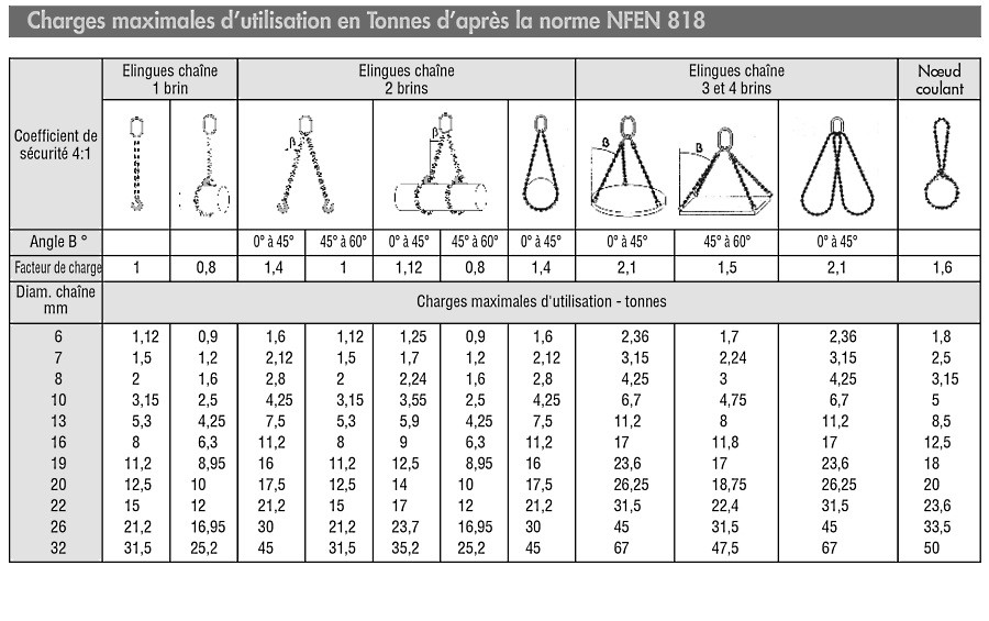 Elingue chaîne 2 brins T2VA GRADE 80 avec crochets de sécurité à ...