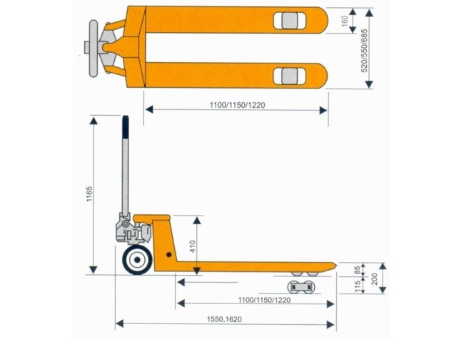 Transpalette manuel PRO CBG standard - Capacité 2500 kg - Transpalettes ...